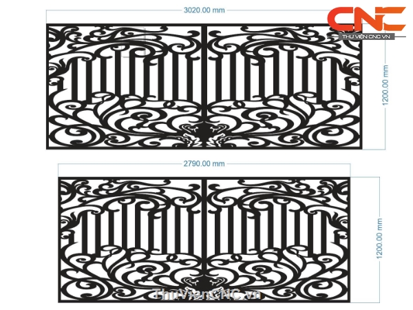 File cnc hàng rào mới 2 kích thước
