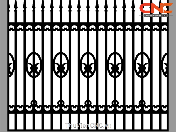 Model cnc hàng rào giáo nhọn