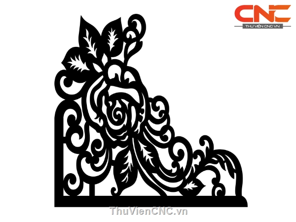 Thiết kế cnc model ke góc hoa hồng
